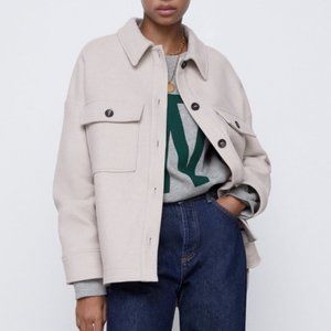 Zara | Jackets & Coats | Nwt Zara Manteco Oversized Wool Blend ...